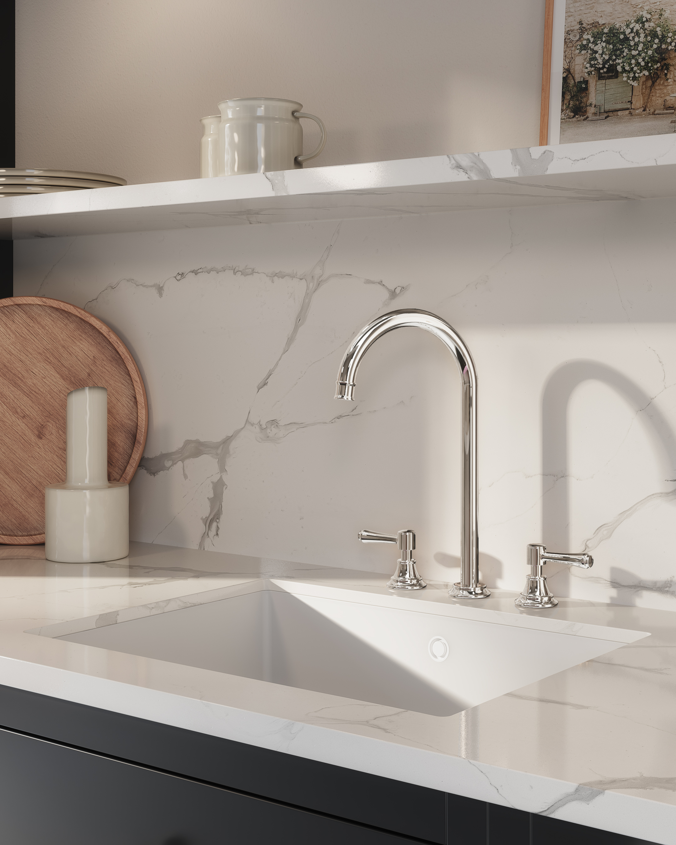 Kingsley Assembly Bench-Mounted Taps - Chrome | (NZ) ABI Bathrooms & Interiors